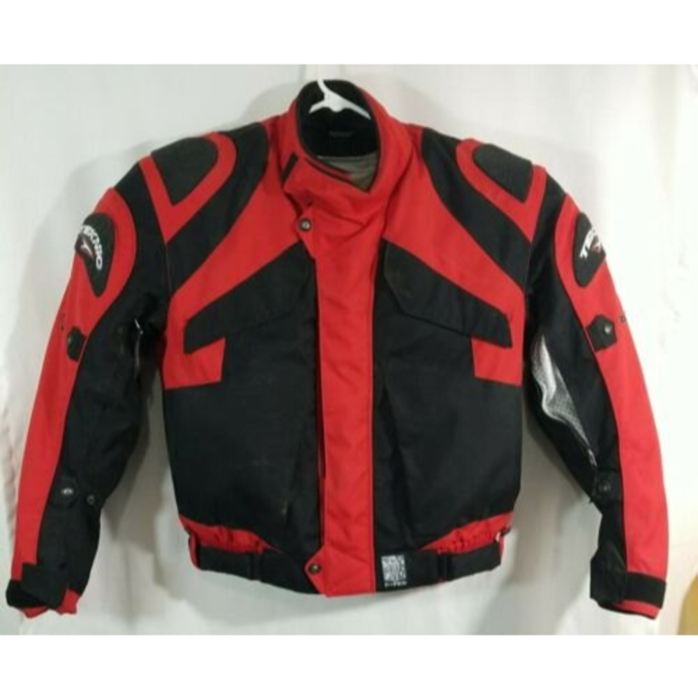 Teknic Hydro Guard Motorcycle Jacket Black Red Padded… - Gem